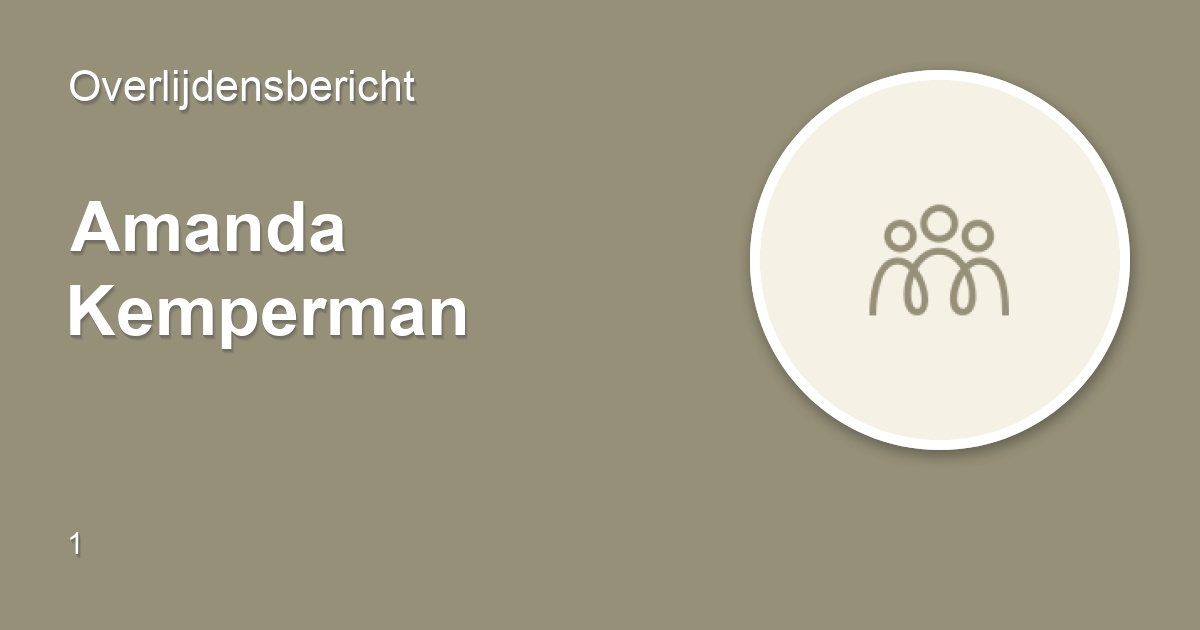 Amanda Kemperman 12 juli 2008 • overlijdensbericht en condoleances ...