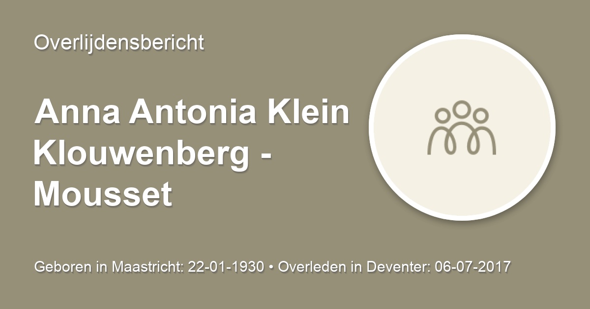 Anna Antonia Klein Klouwenberg - Mousset 6 juli 2017 ...