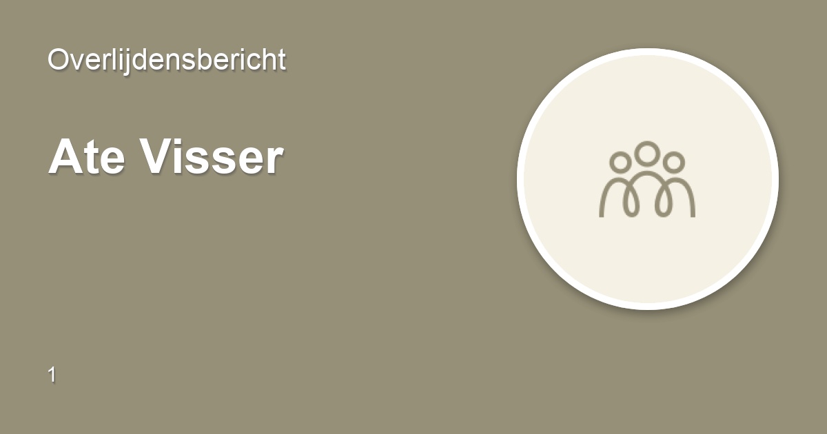 Ate Visser 2 april 2019 • overlijdensbericht en condoleances - Mensenlinq