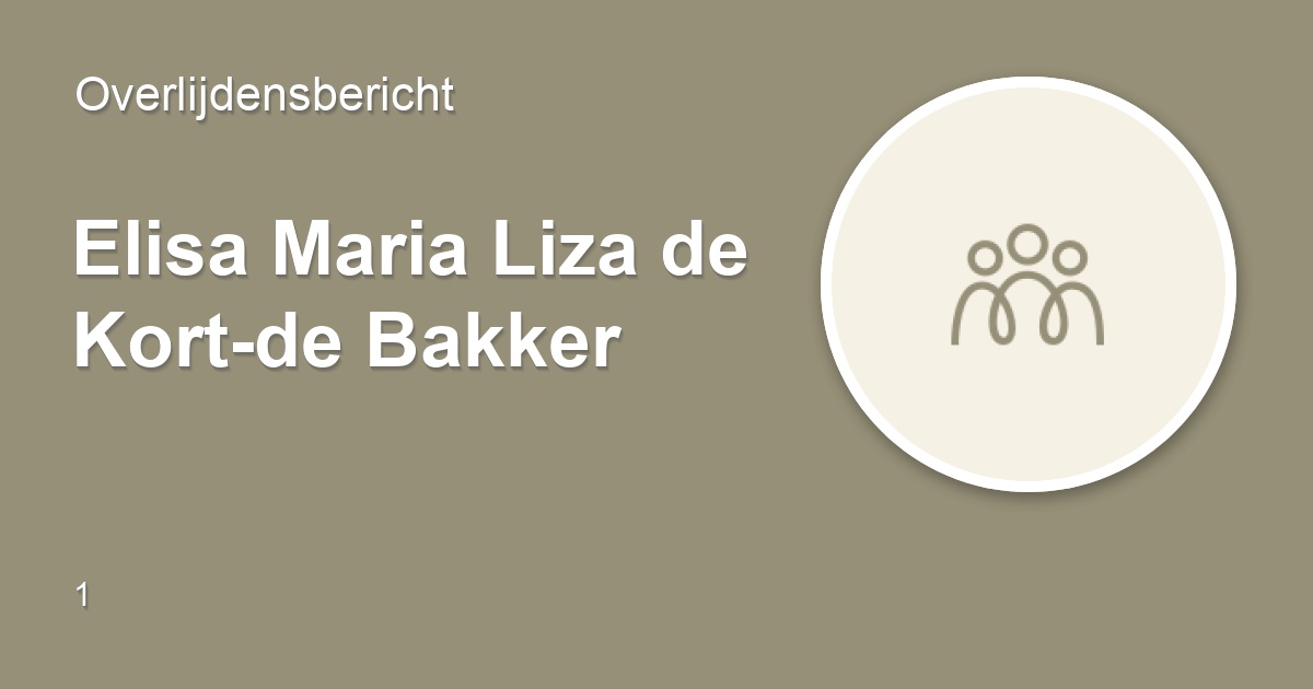 Elisa Maria Liza de Kort-de Bakker 27 december 2023 ...