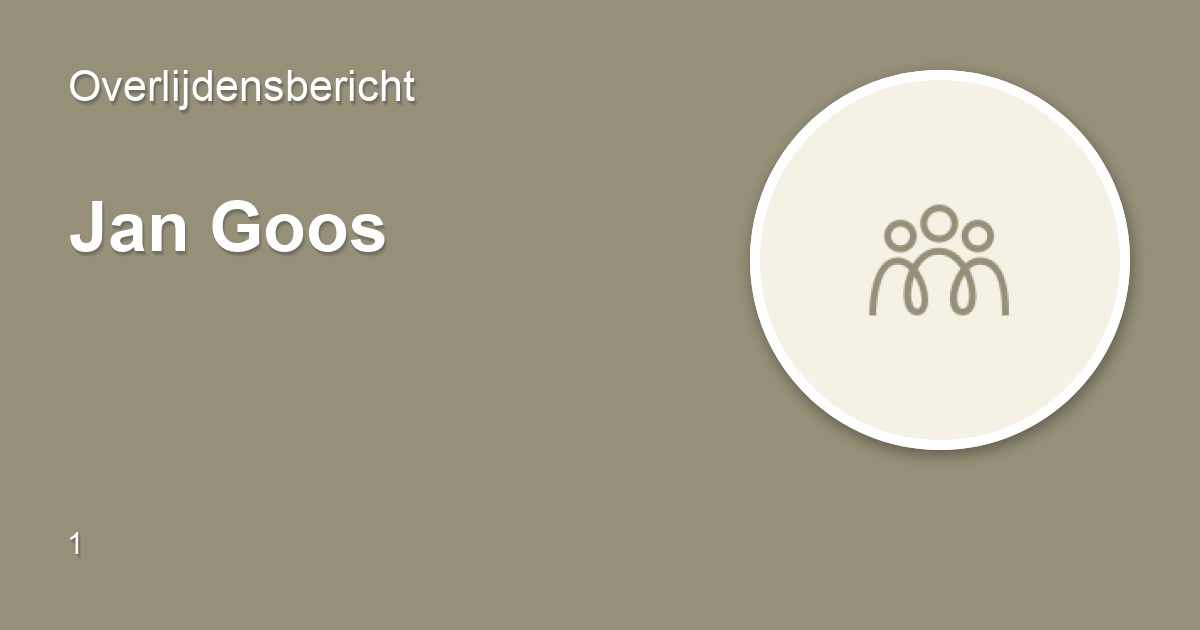 Jan Goos 10 januari 2020 • overlijdensbericht en condoleances - Mensenlinq