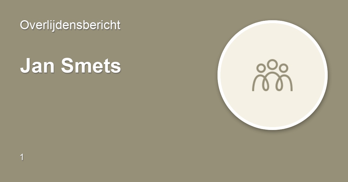 Jan Smets 15 december 2010 • overlijdensbericht en condoleances ...