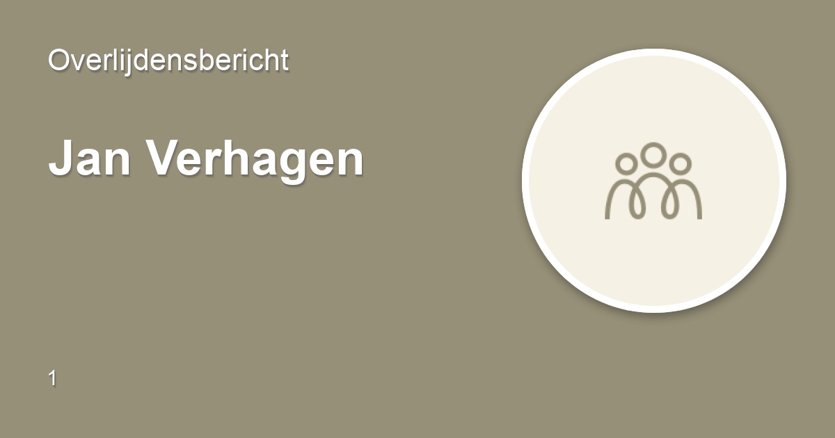 Jan Verhagen 26 mei 2008 • overlijdensbericht en condoleances - Mensenlinq