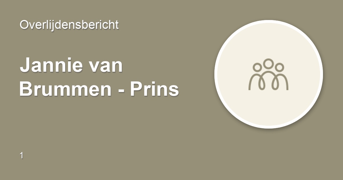 Jannie van Brummen - Prins 15 april 2008 • overlijdensbericht en ...