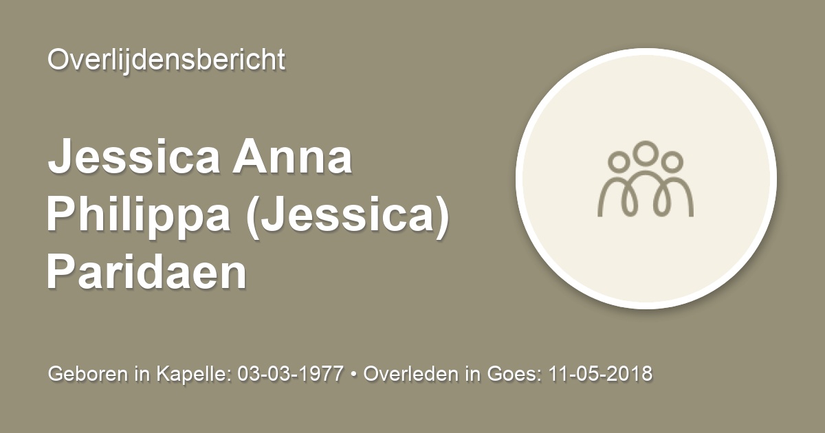 Jessica Anna Philippa (Jessica) Paridaen 11 mei 2018 ...
