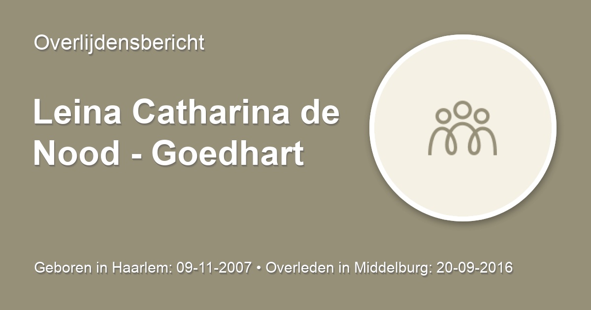 Leina Catharina de Nood - Goedhart 20 september 2016 ...