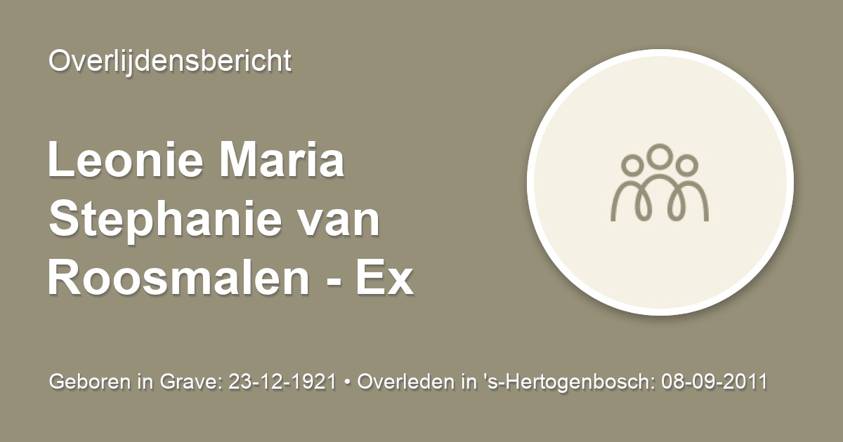 Leonie Maria Stephanie van Roosmalen - Ex 8 september 2011 ...
