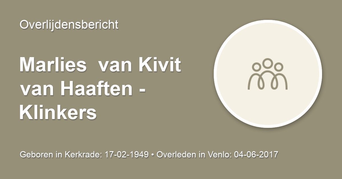 Marlies van Kivit van Haaften - Klinkers 4 juni 2017 ...