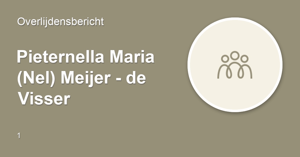 Pieternella Maria (Nel) Meijer - de Visser 11 december 2024 ...