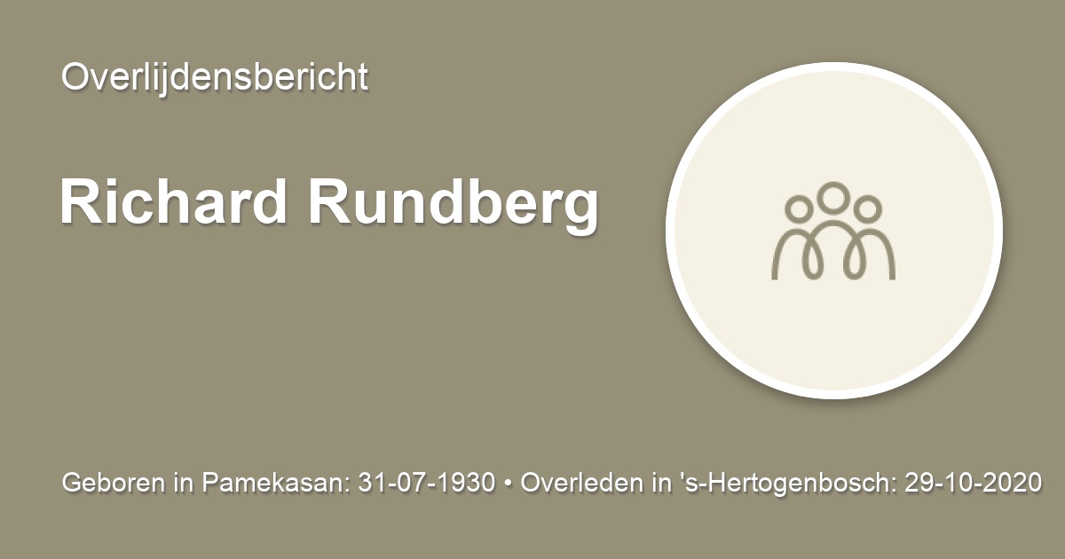 Richard Rundberg 29 oktober 2020 • overlijdensbericht en condoleances ...