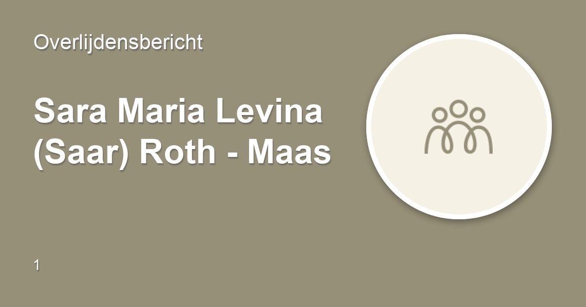 Sara Maria Levina (Saar) Roth - Maas 22 september 2011 ...