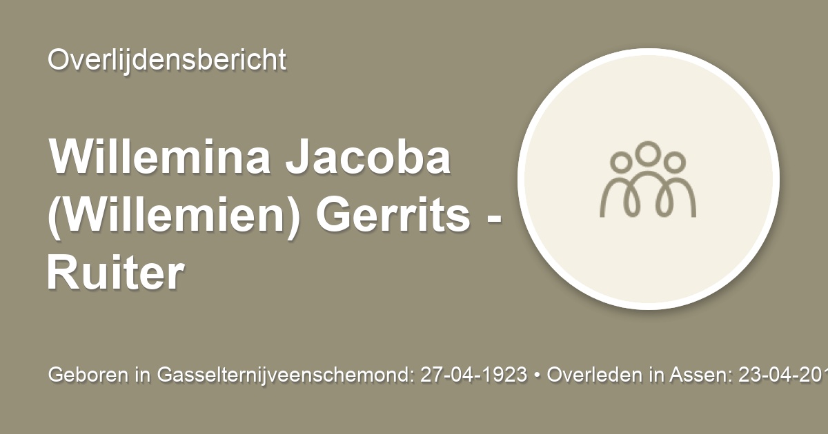 Willemina Jacoba (Willemien) Gerrits - Ruiter 23 april 2012 ...